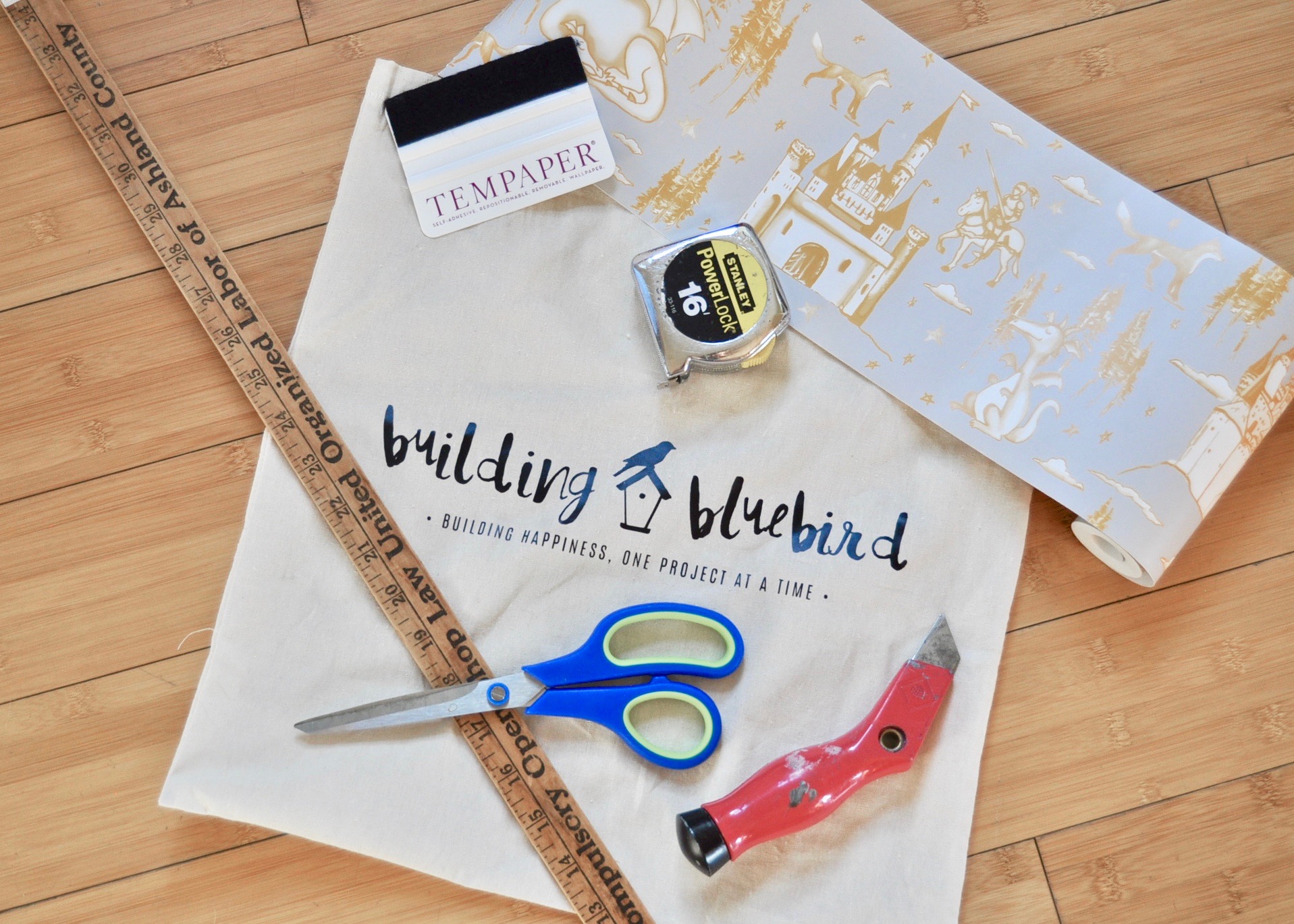 How to Wallpaper Your Stairs for Under $100 | Easy DIY - Building Bluebird