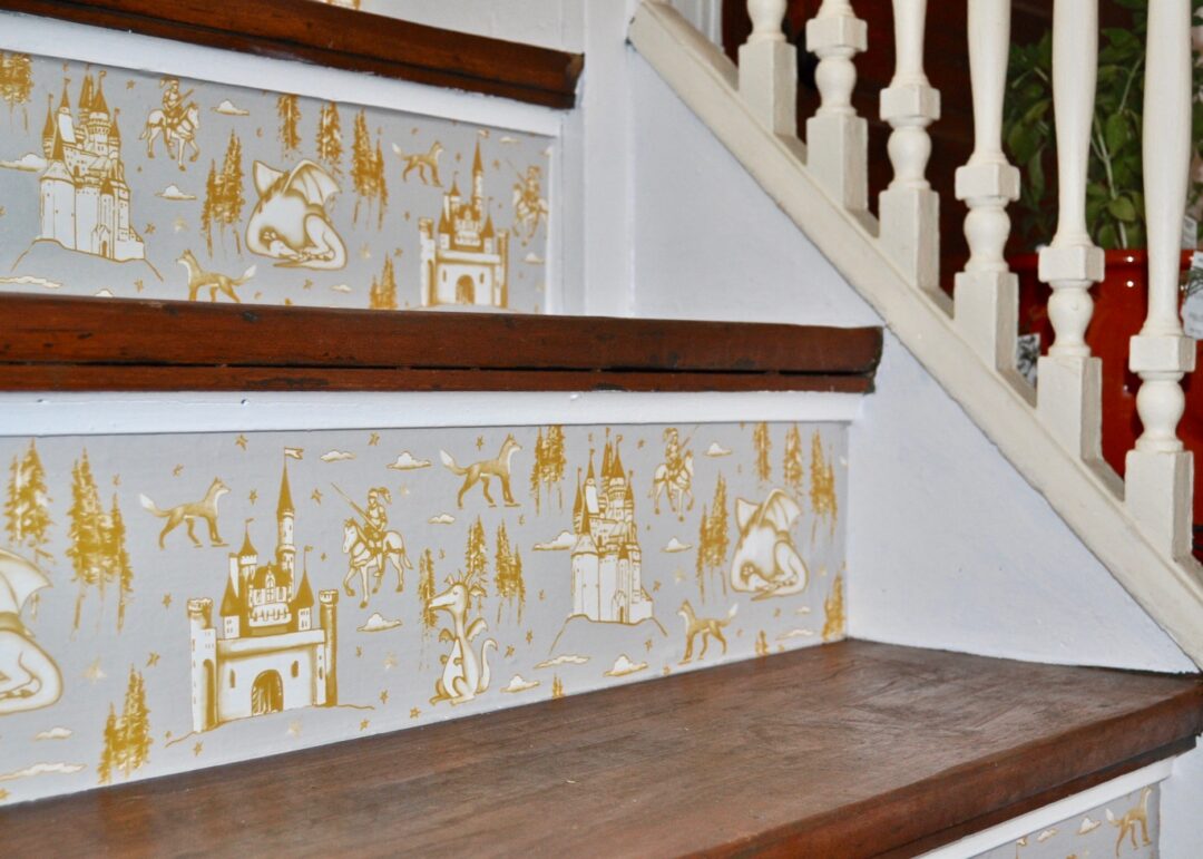 How to Wallpaper Your Stairs for Under $100 | Easy DIY - Building Bluebird
