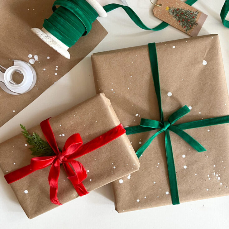 Make Your Own Wrapping Paper with Craft Paper and Paint - Building Bluebird