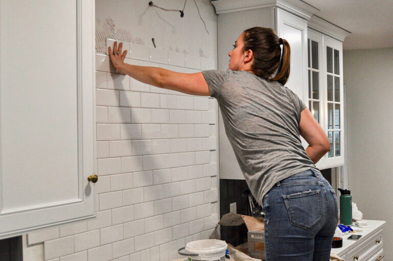 Subway Tile Backsplash DIY | Beginners Guide - Building Bluebird