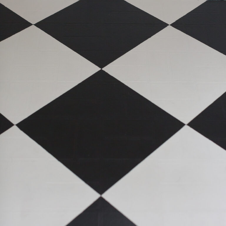 Paint Linoleum Floors a Checkerboard Pattern | DIY - Building Bluebird