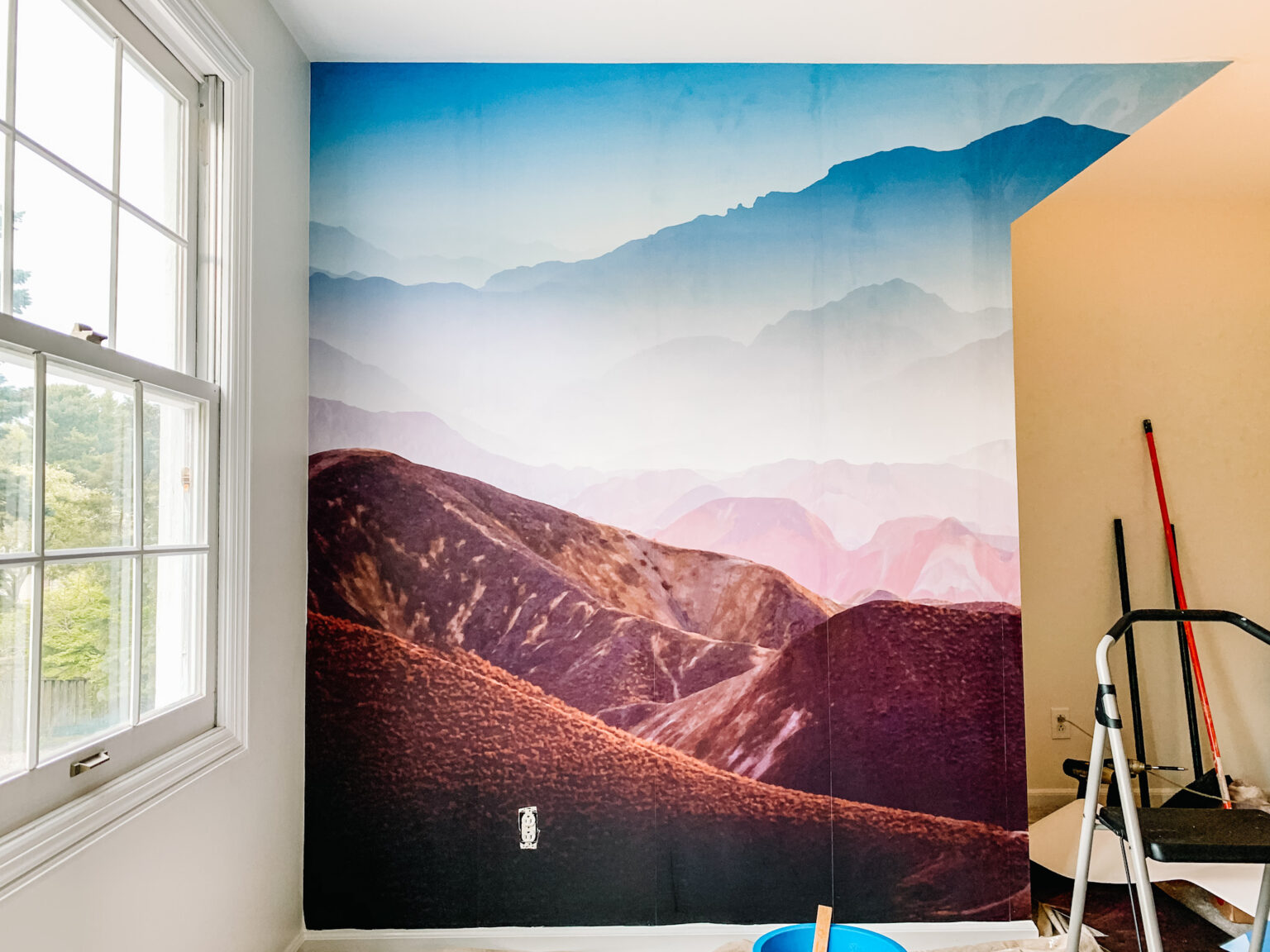 How to Easily Install a Wall Mural with Paste - Building Bluebird