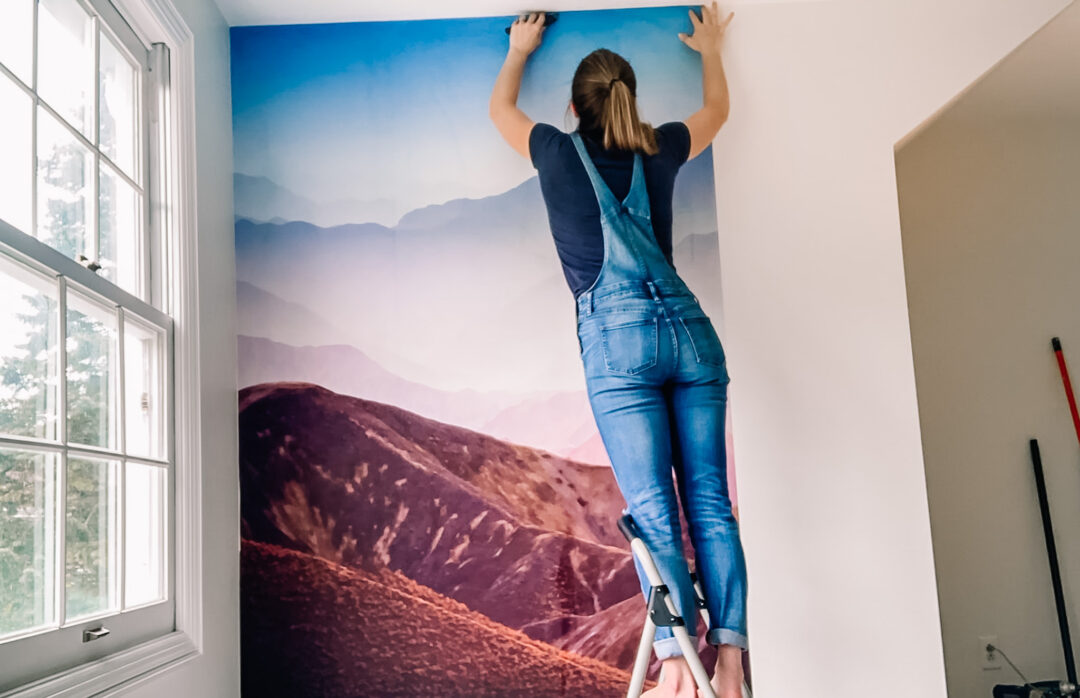 How to Easily Install a Wall Mural with Paste - Building Bluebird