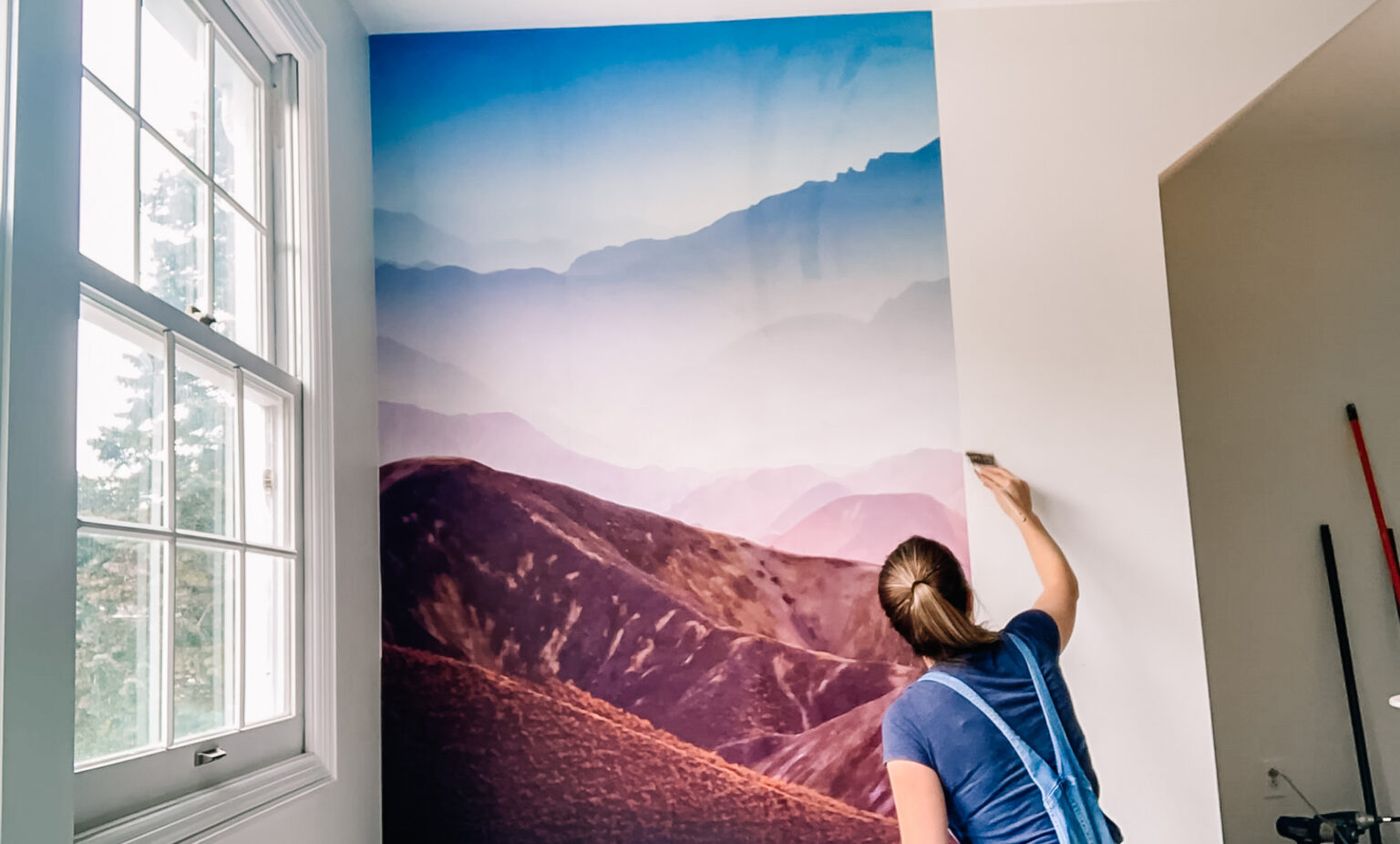How to Easily Install a Wall Mural with Paste - Building Bluebird