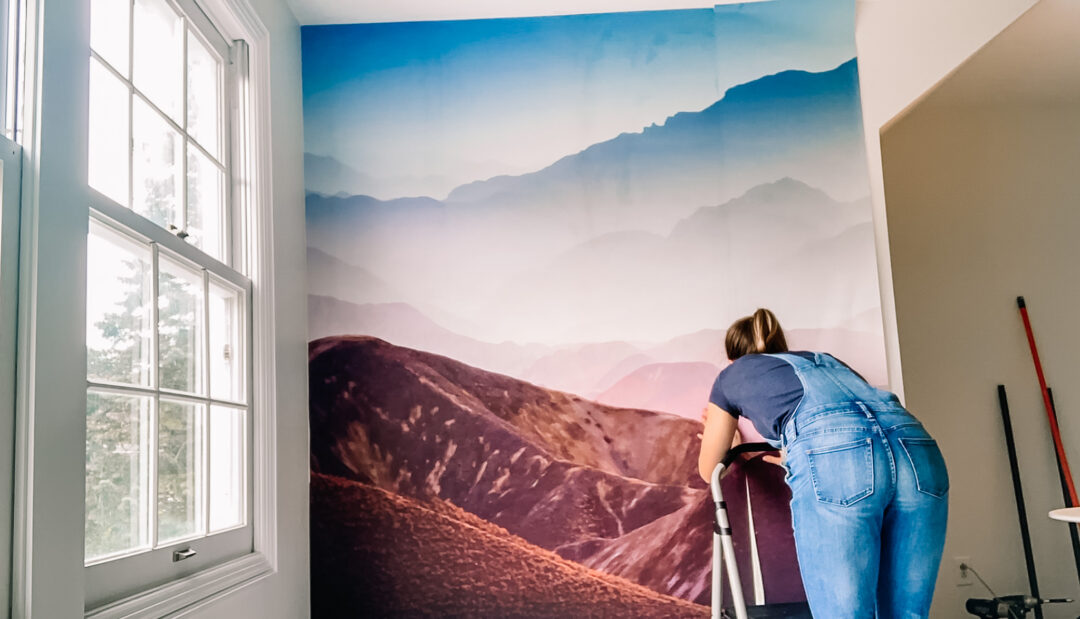 How to Easily Install a Wall Mural with Paste - Building Bluebird