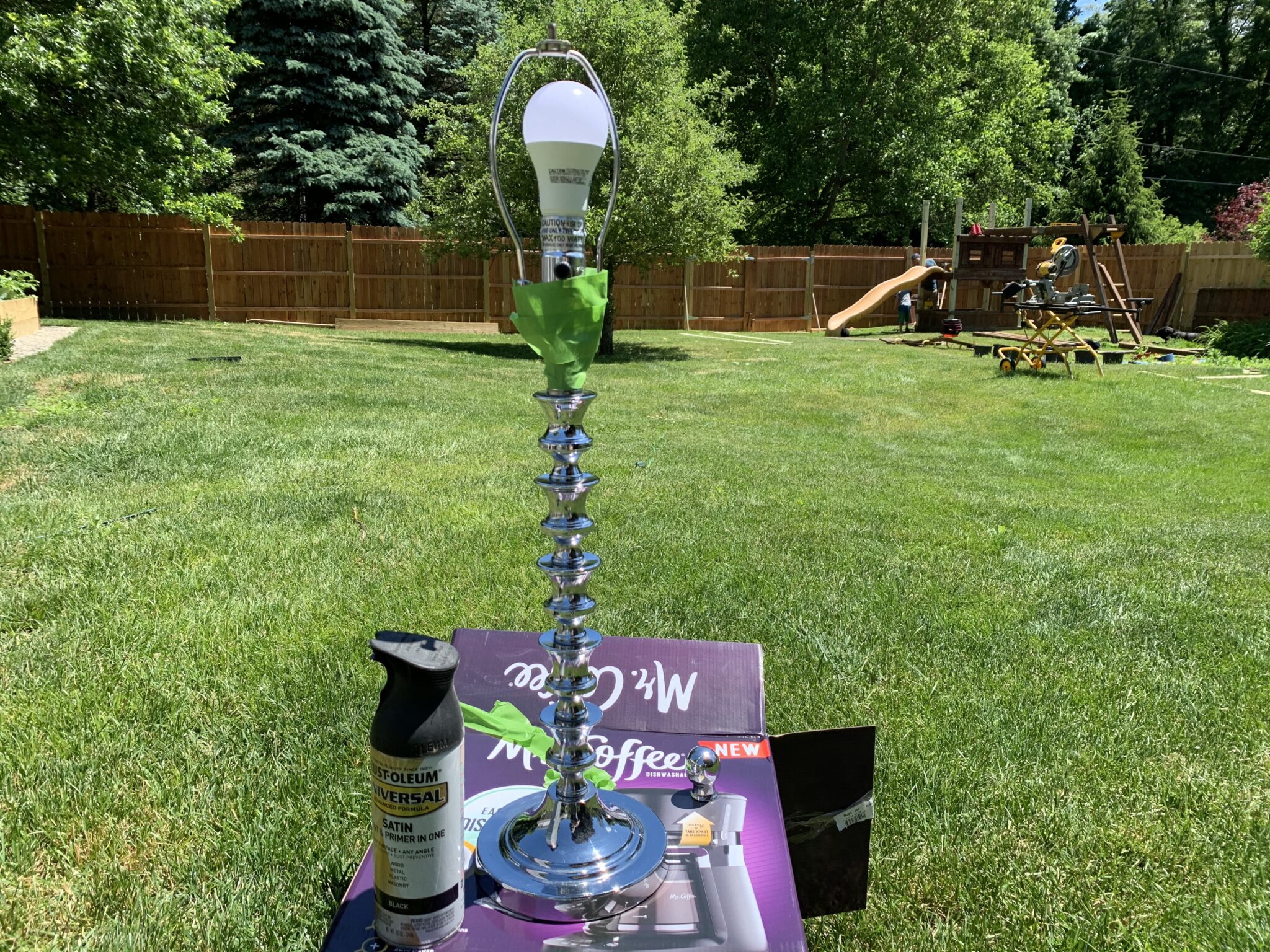 How to Spray Paint a Lamp Base | Easy DIY - Building Bluebird