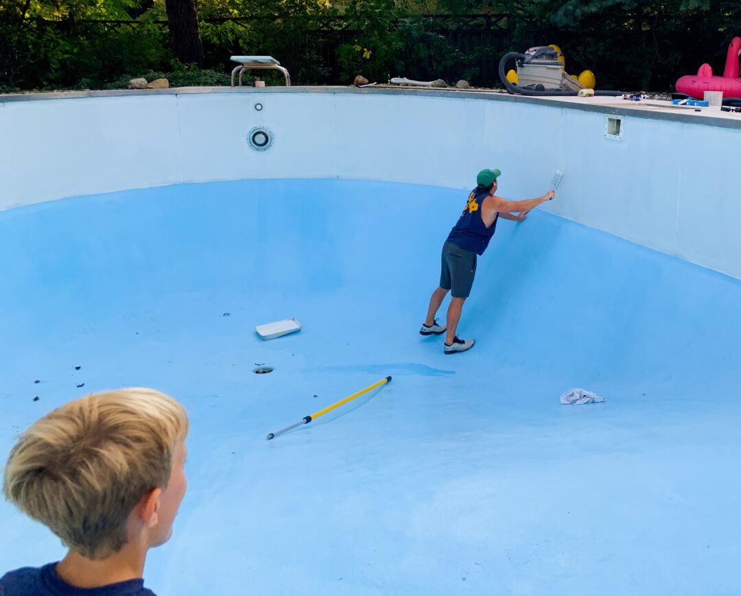 How to Paint a Swimming Pool with Epoxy Paint | DIY - Building Bluebird