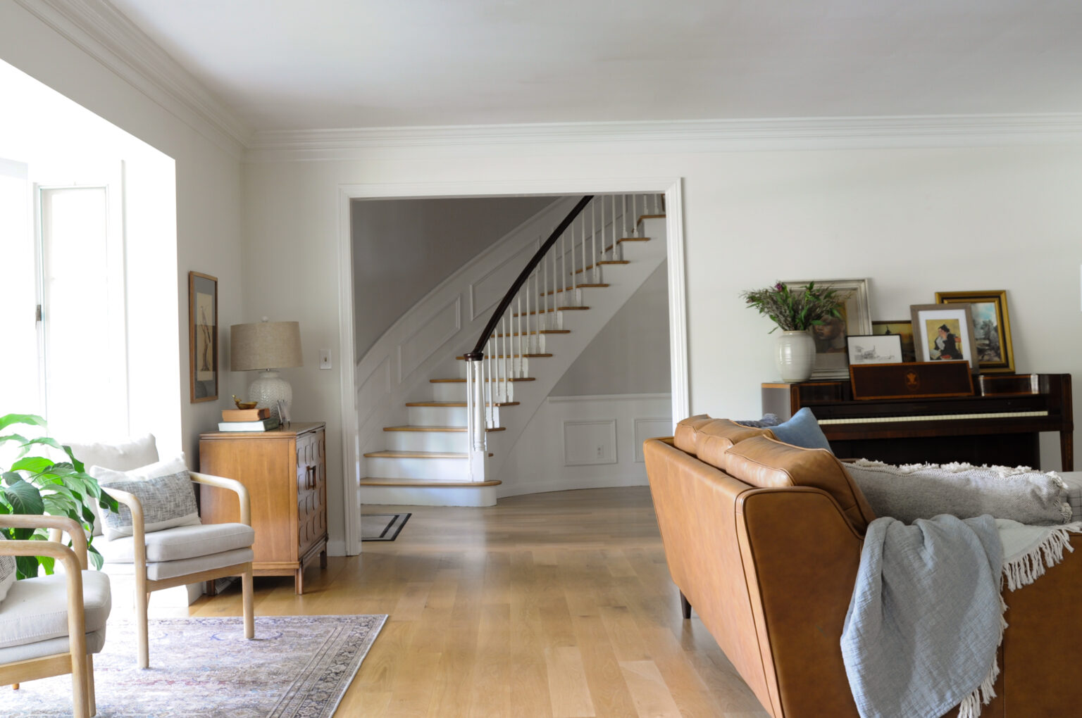 Eclectic MCM Living Room Makeover Reveal - Building Bluebird