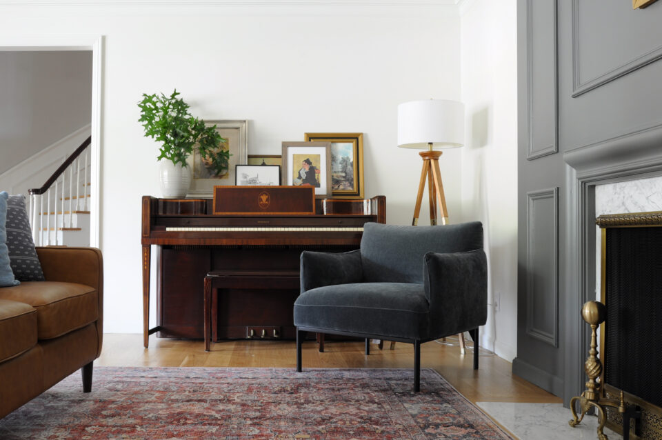 Eclectic MCM Living Room Makeover Reveal - Building Bluebird