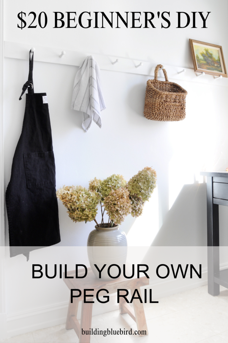 How to Make a Shaker-Style Peg Rail for $20! | Easy DIY - Building Bluebird