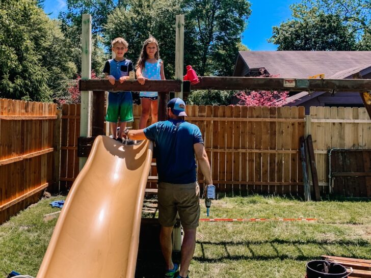 Old Swing Set Makeover Reveal | Easy DIY - Building Bluebird