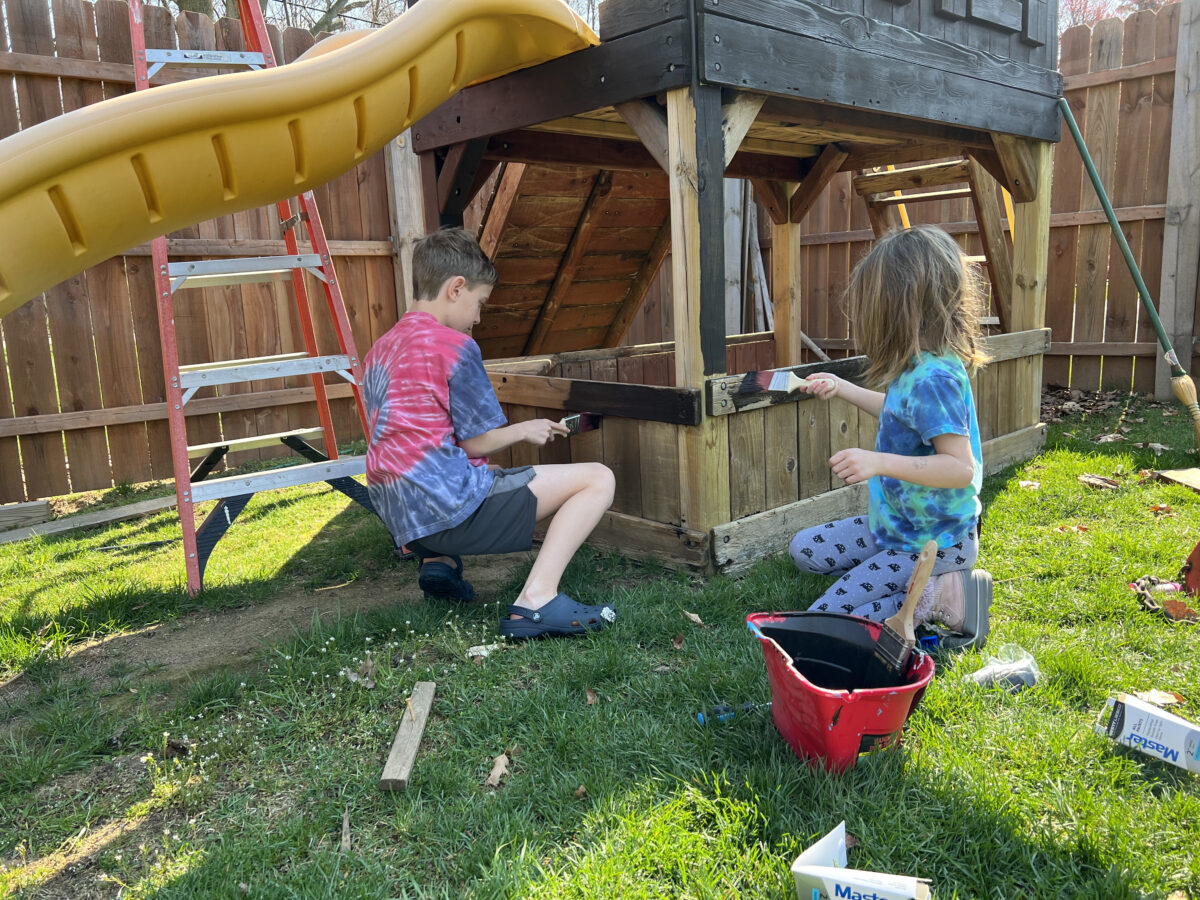 Old Swing Set Makeover Reveal | Easy DIY - Building Bluebird