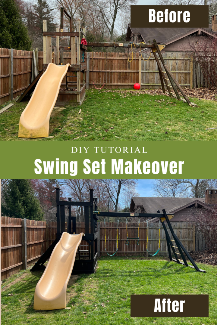 Old Swing Set Makeover Reveal | Easy DIY - Building Bluebird