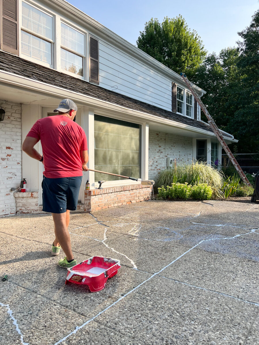 Ugly Concrete Makeover | How to Paint a Patio - Building Bluebird