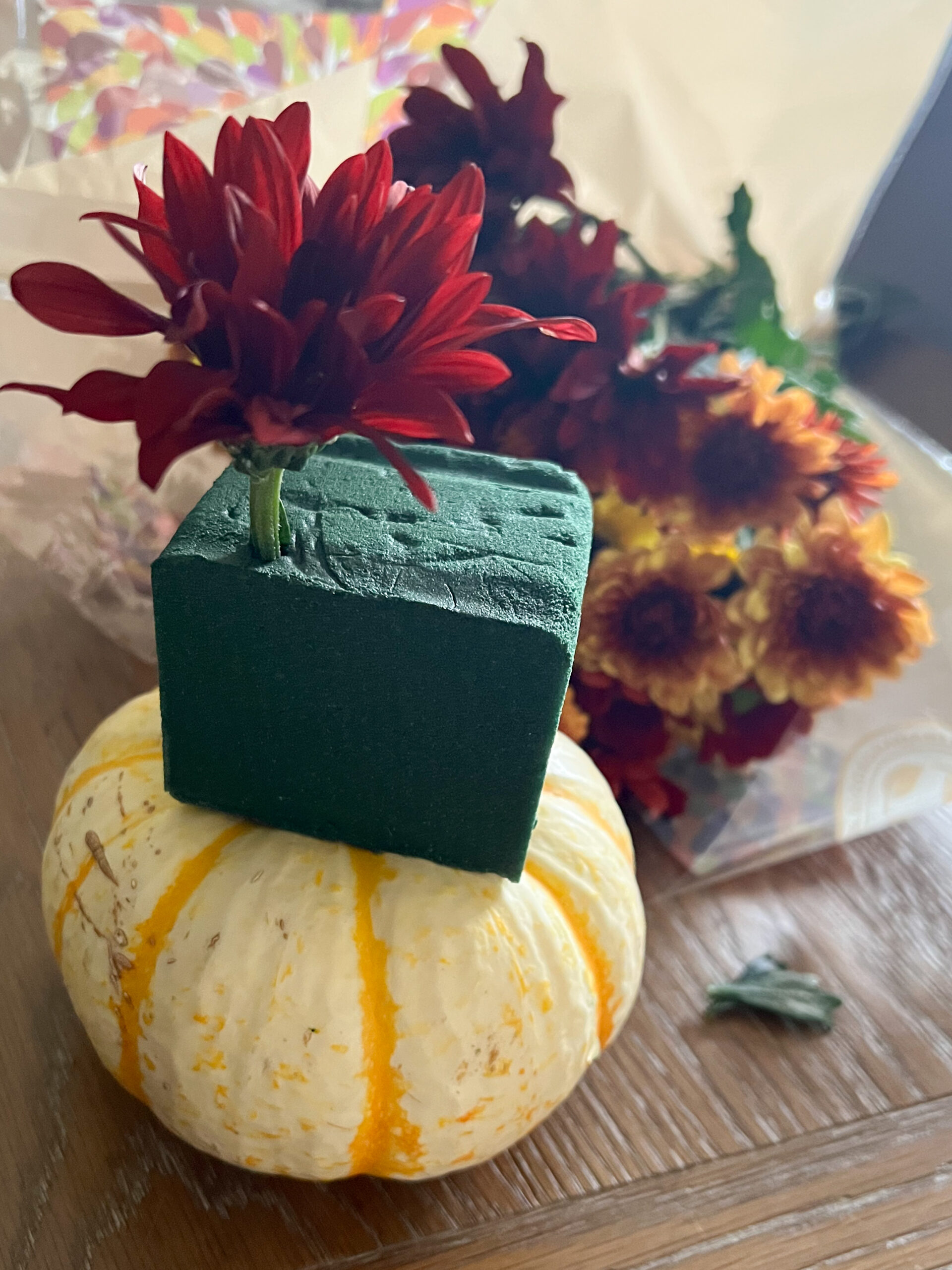 How to Make a Beautiful Pumpkin Flower Arrangement - Building Bluebird