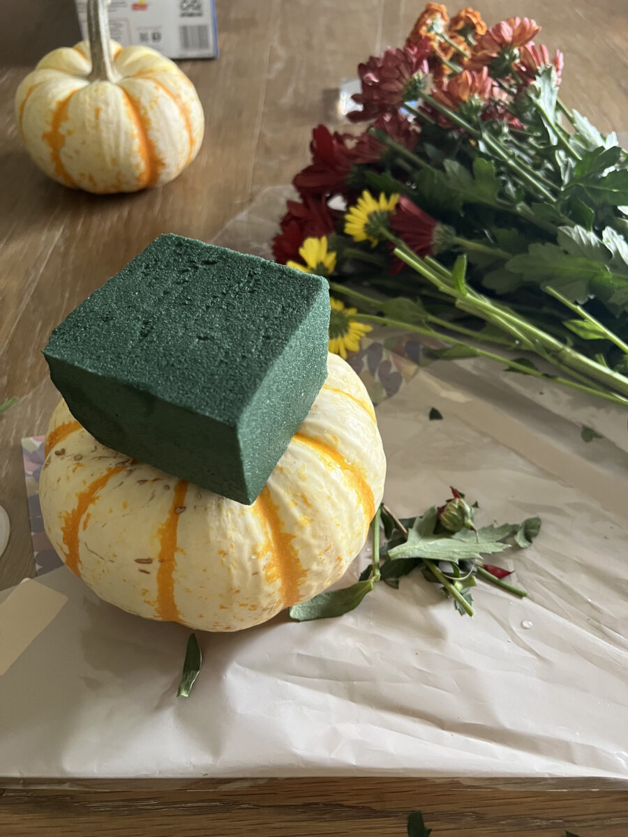 How to Make a Beautiful Pumpkin Flower Arrangement - Building Bluebird