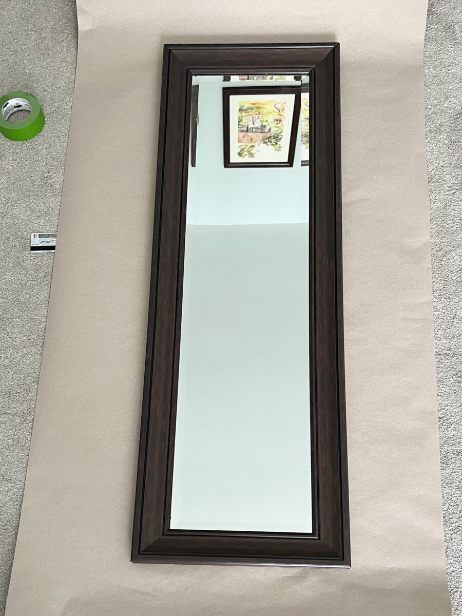 Easy DIY Checkered Mirror Using Leftover Paint Samples - Building Bluebird