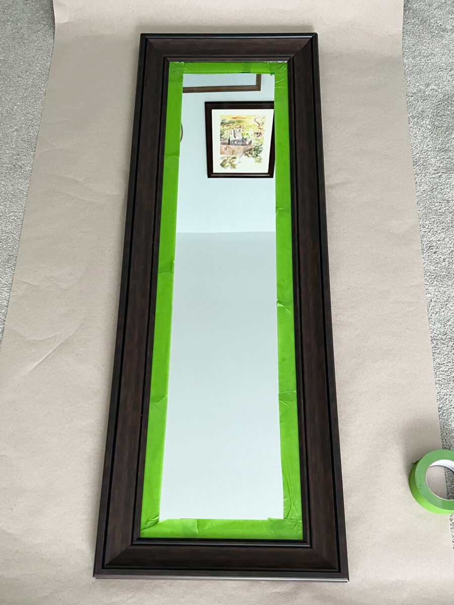 Easy DIY Checkered Mirror Using Leftover Paint Samples - Building Bluebird