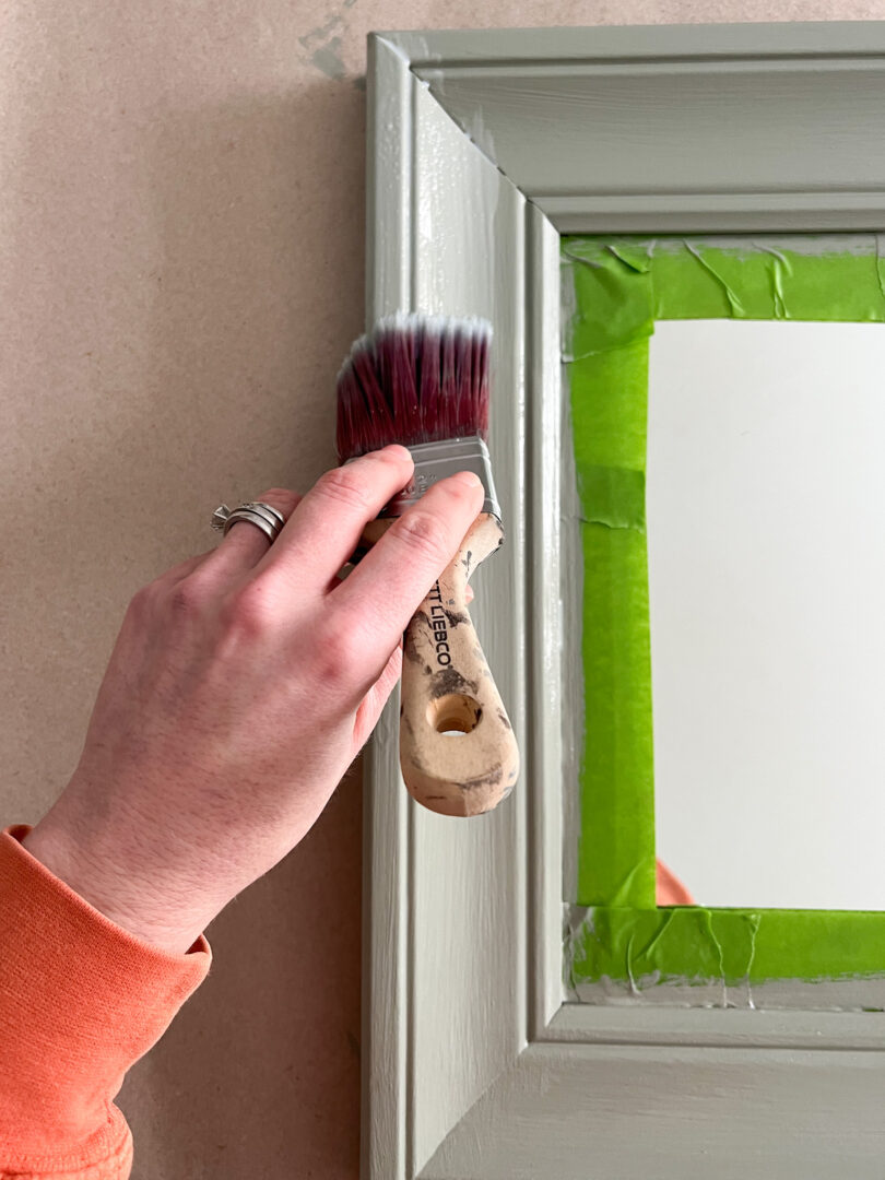 Easy DIY Checkered Mirror Using Leftover Paint Samples - Building Bluebird