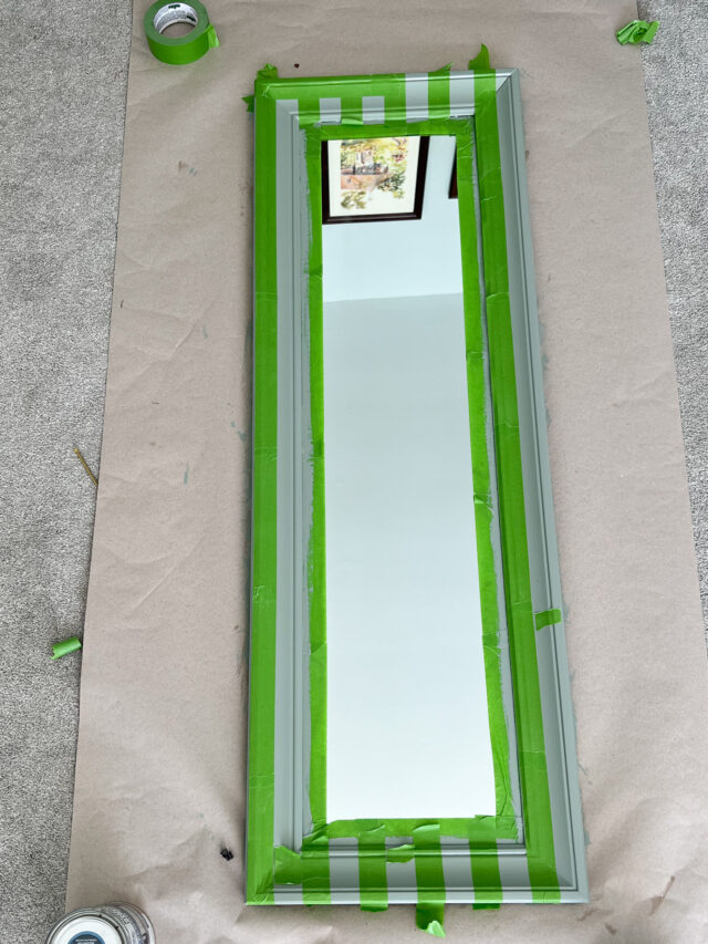 Easy DIY Checkered Mirror Using Leftover Paint Samples - Building Bluebird
