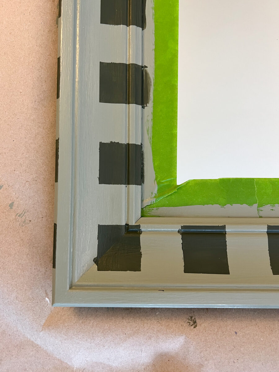 Easy DIY Checkered Mirror Using Leftover Paint Samples - Building Bluebird