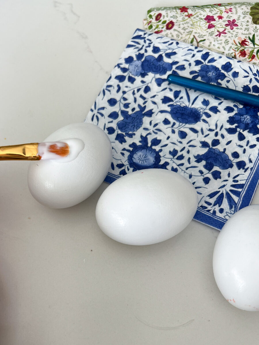 Decoupage Easter Eggs Using Napkins and Mod Podge - Building Bluebird