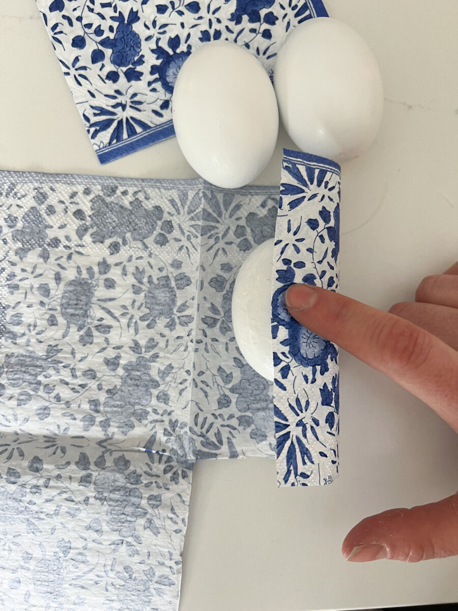 Decoupage Easter Eggs Using Napkins and Mod Podge - Building Bluebird