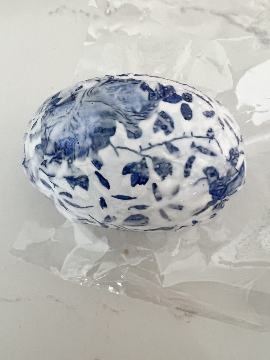 Decoupage Easter Eggs Using Napkins and Mod Podge - Building Bluebird