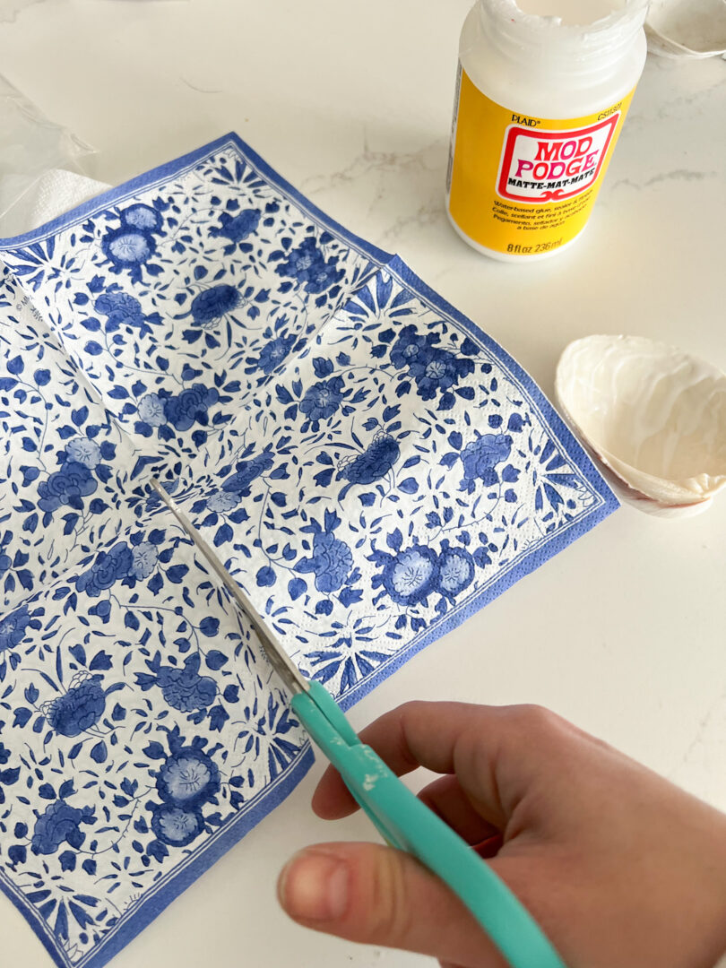 Decoupage Easter Eggs Using Napkins and Mod Podge - Building Bluebird