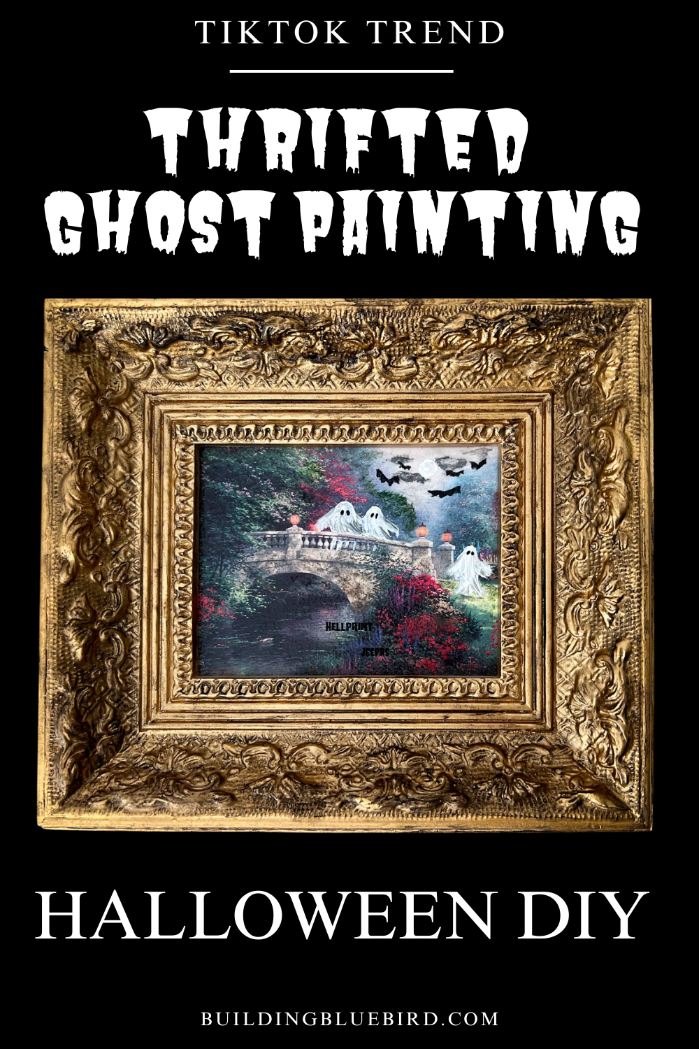 Easy Thrifted Ghost Painting DIY | TikTok Trend - Building Bluebird